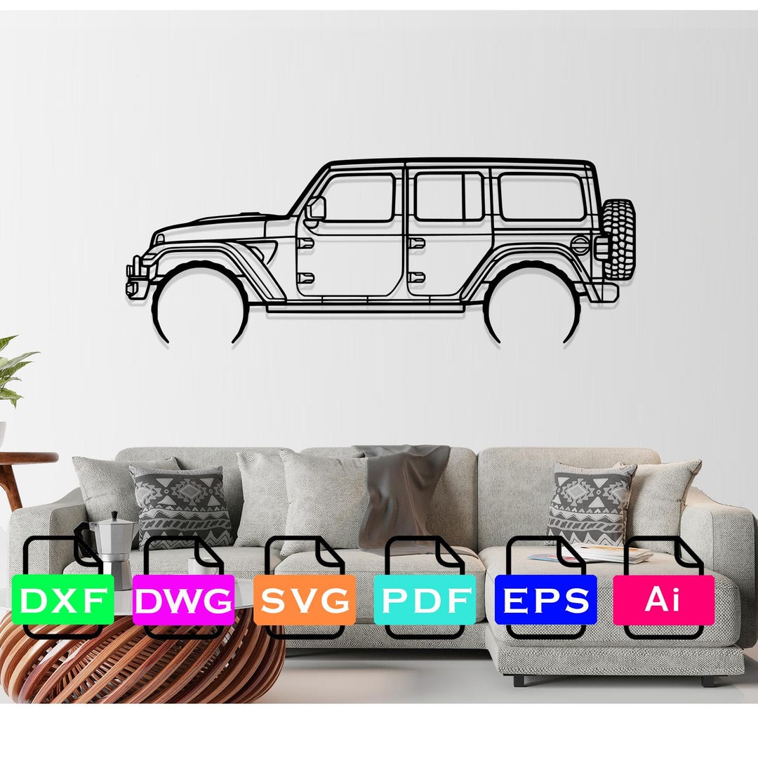 Jeep Wrangler Car Laser Cut Dxf Files, Vector Files, Laser Cutting ...