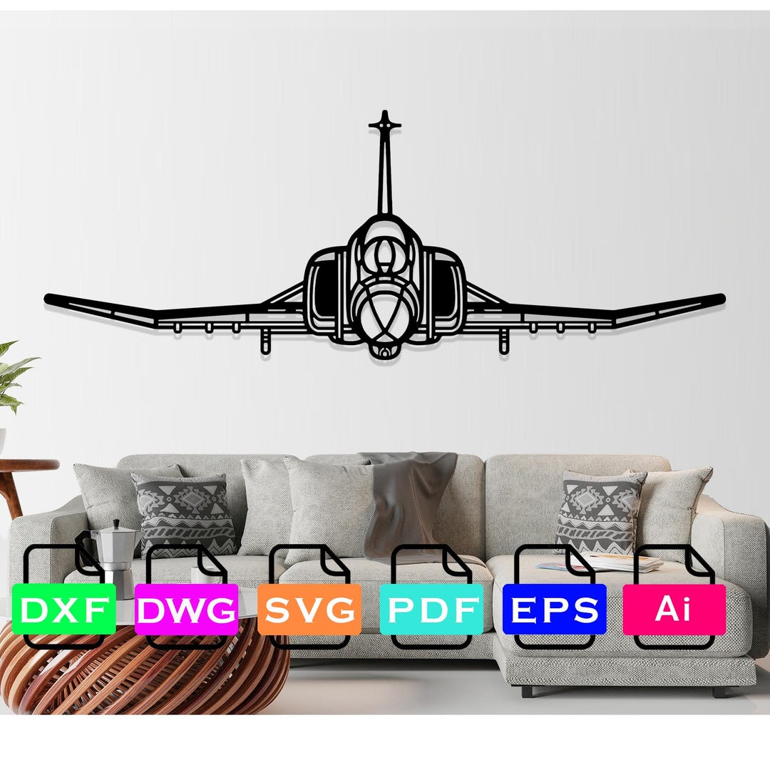 F 4 Phantom Airplane Laser Cut Dxf Files, Vector Files, Laser Cutting ...