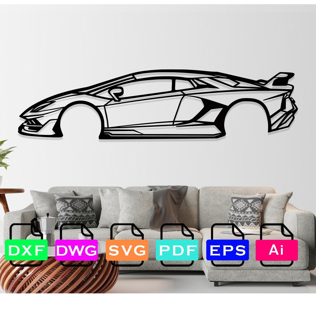 Lamborghini Aventador SVJ 2018 Car Laser Cut Dxf Files, Vector Files ...