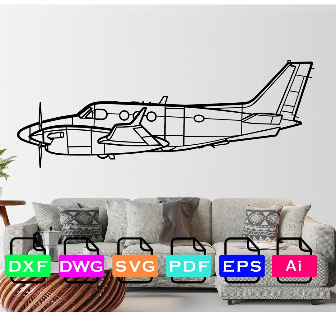 Beechcraft King Air C90 GTX Airplane Laser Cut Dxf Files, Vector Files ...