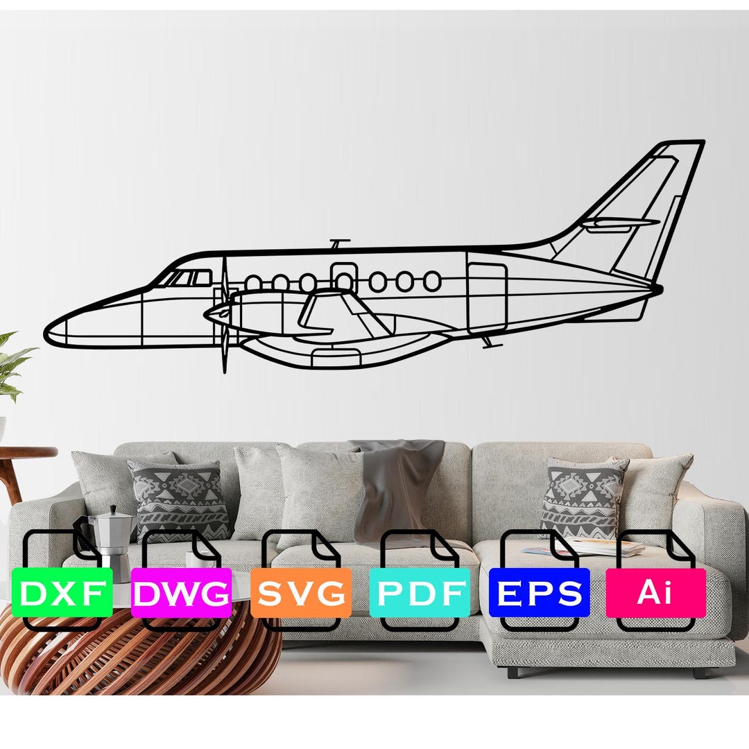 British Aerospace Jetstream 32 Airplane Laser Cut Dxf Files, Vector ...
