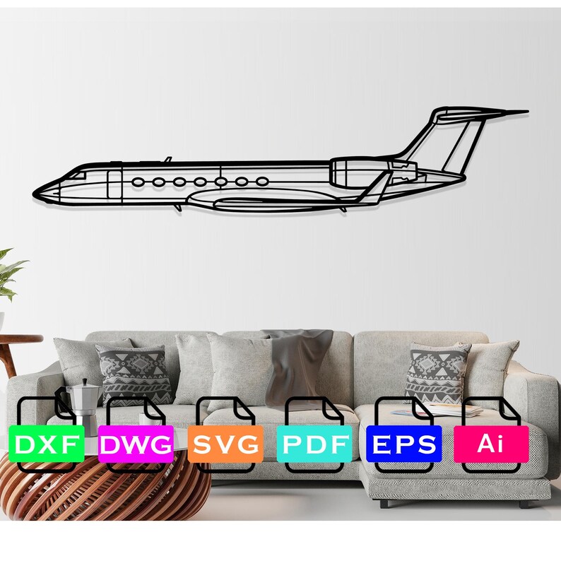 Gulfstream G550 Airplane Laser Cut Dxf Files, Vector Files, Laser ...