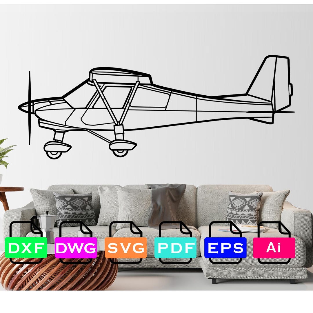 Comco Ikarus C42B Airplane Laser Cut Dxf Files, Vector Files, Laser ...