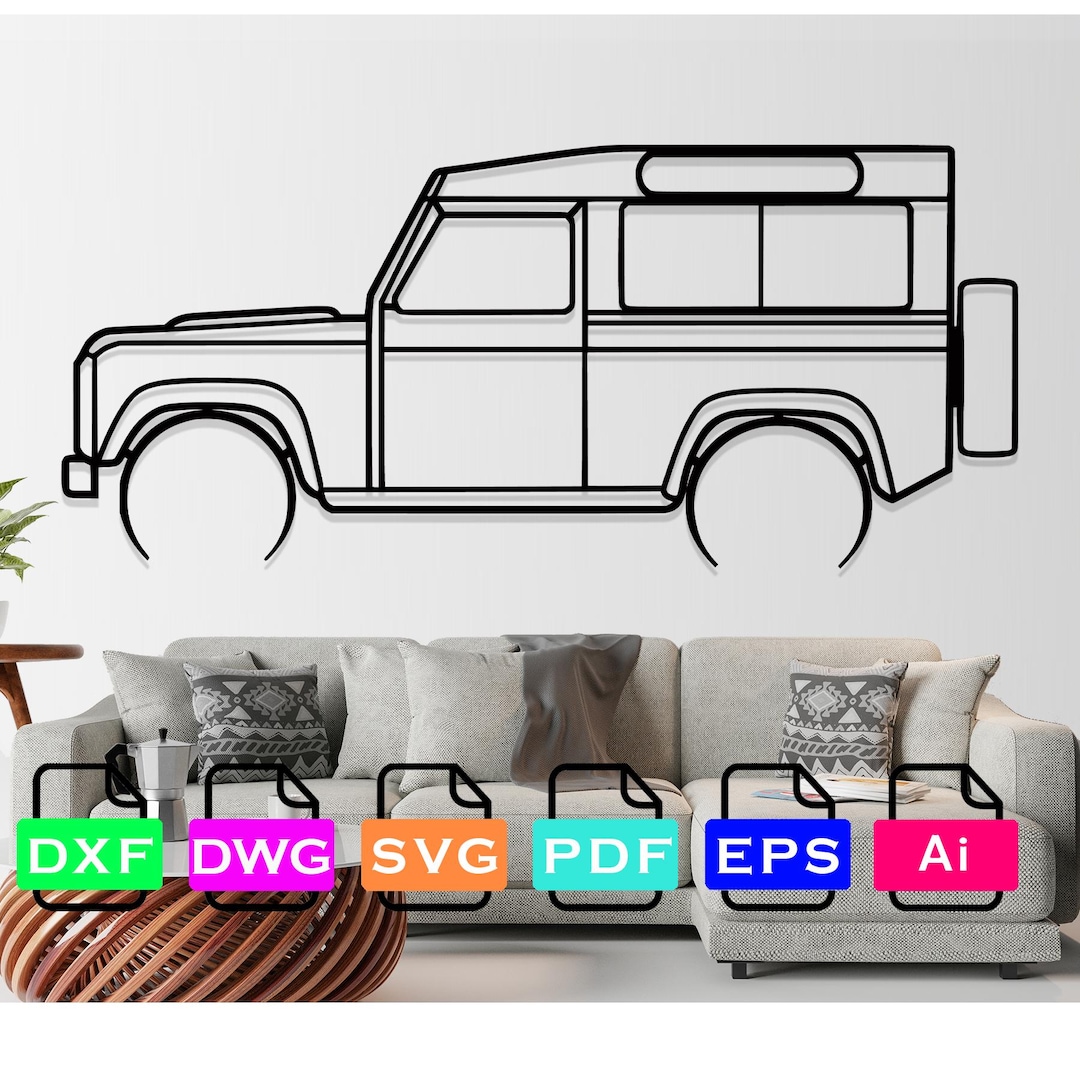 Land Rover Defender Car Laser Cut Dxf Files, Vector Files, Laser ...