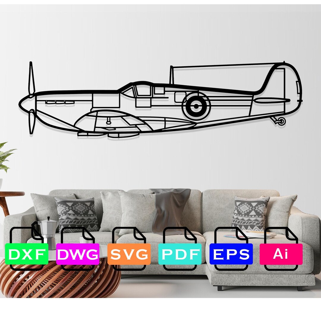 Supermarine Spitfire Mk 2 Airplane Laser Cut Dxf Files, Vector Files ...