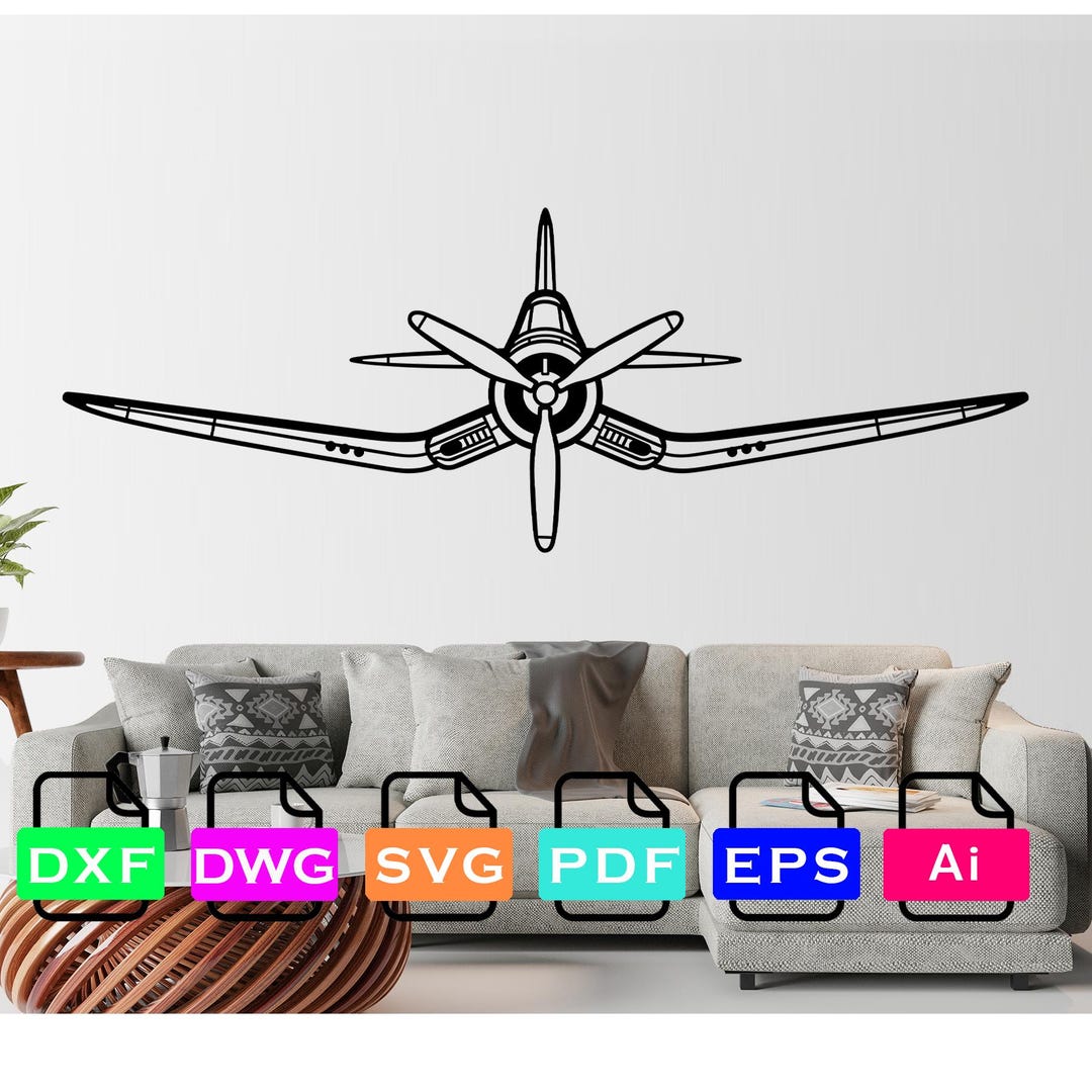 Vought F4U Corsair Airplane Laser Cut Dxf Files, Vector Files, Laser ...