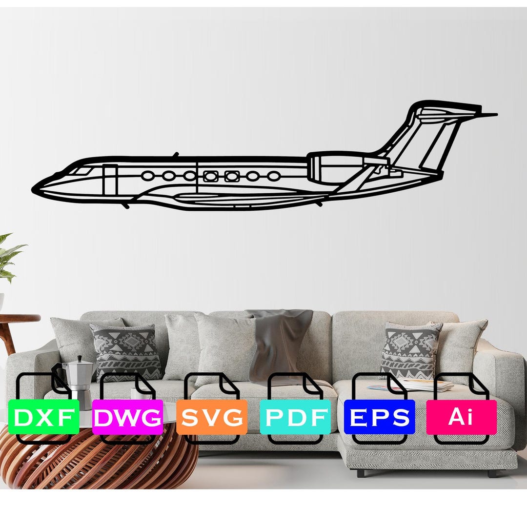 Gulfstream G600 Airplane Laser Cut Dxf Files, Vector Files, Laser ...
