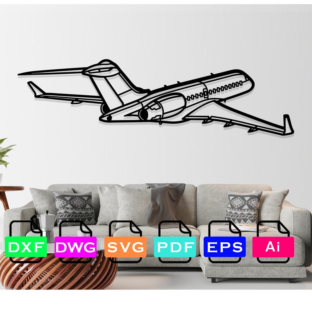 Bombardier Global 6000 Airplane Laser Cut Dxf Files, Vector Files ...