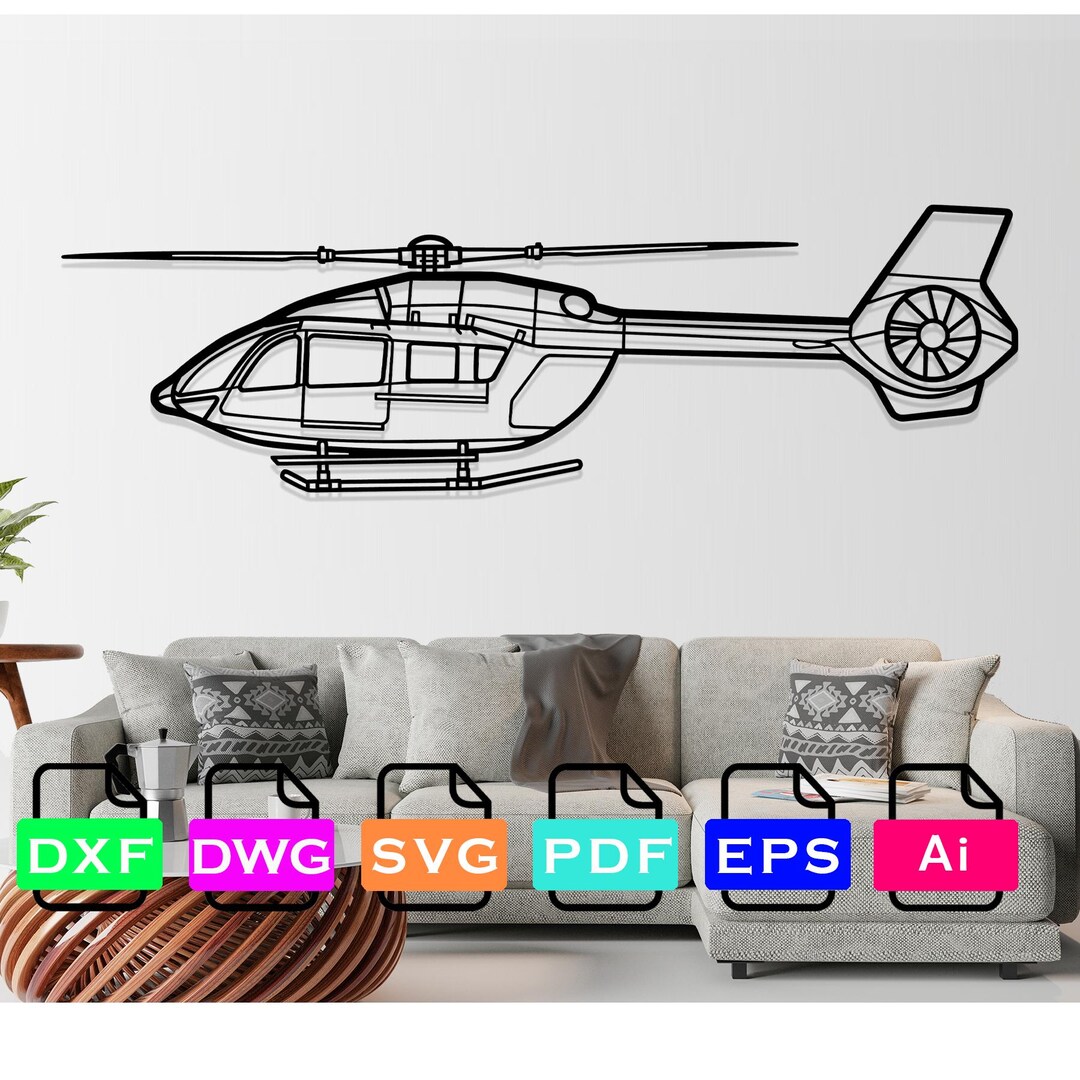 Airbus H145 Helicopter Laser Cut Dxf Files, Vector Files, Laser Cutting ...