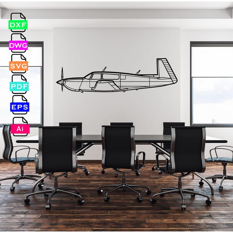 Mooney M20M Airplane Laser Cut Dxf Files, Vector Files, Laser Cutting ...