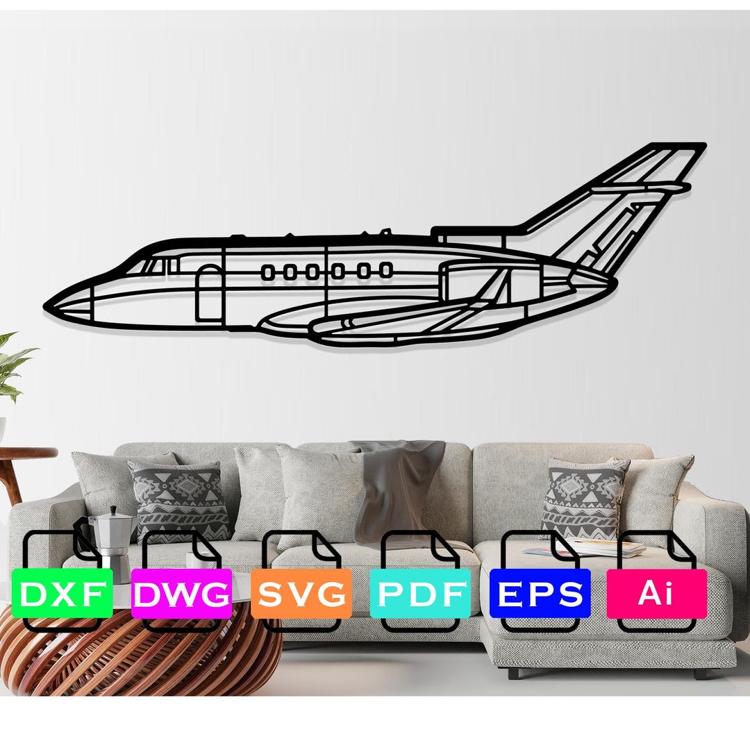 Beechcraft Hawker 800XP Airplane Laser Cut Dxf Files, Vector Files ...