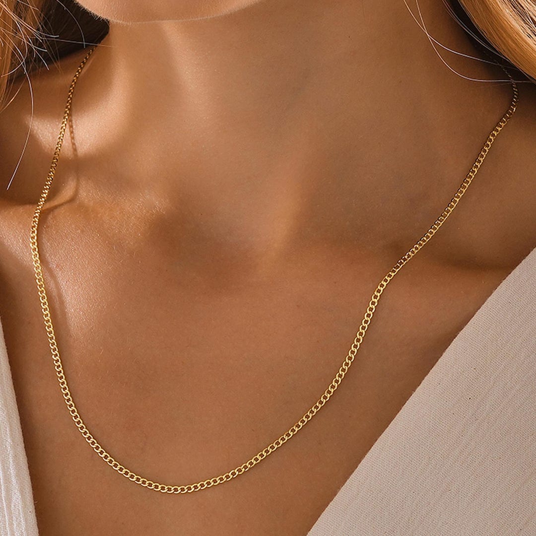 14K Solid Gold Gourmet Chain Necklace: Handmade Cuban Link - Etsy