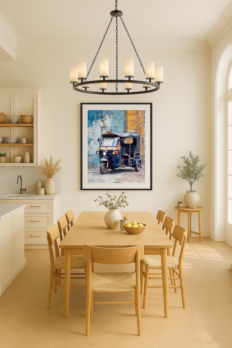 Rickshaw Street Scene Art Print, Urban Travel Poster (digital Download ...