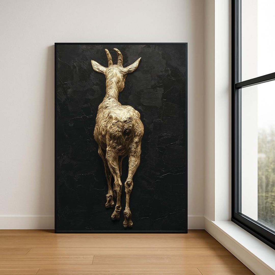 High Resolution Golden Animal Oil Painting - Etsy