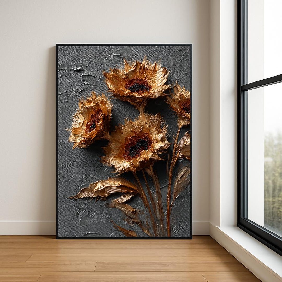 Luxury 3D Textured Floral Oil Painting - Etsy