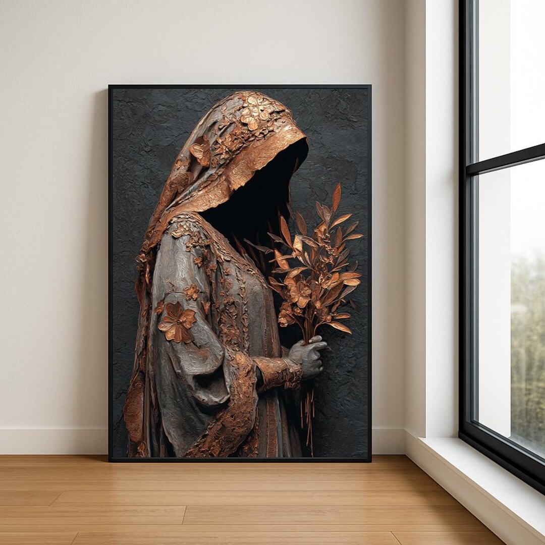 Timeless Bridal Oil Painting Print – Elegant Cultural Woman Painting ...