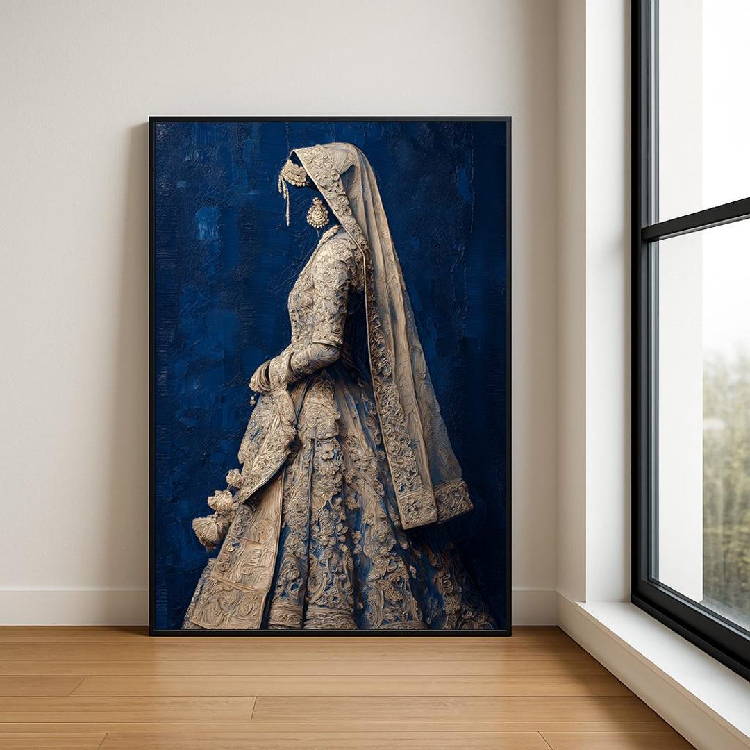 Timeless Bridal Oil Painting Print – Elegant Cultural Woman Painting ...
