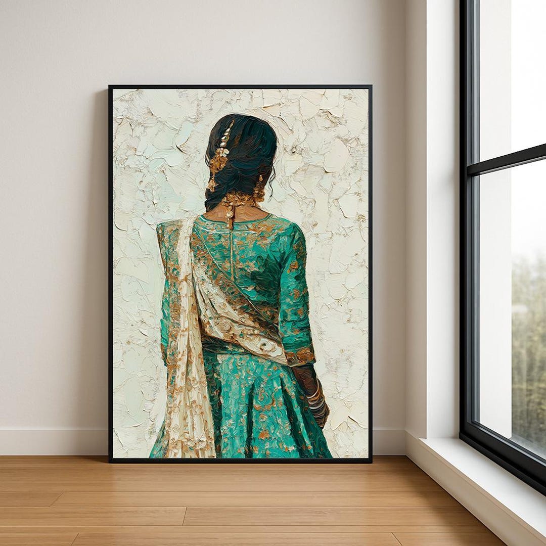 Timeless Bridal Oil Painting Print – Elegant Cultural Woman Painting ...