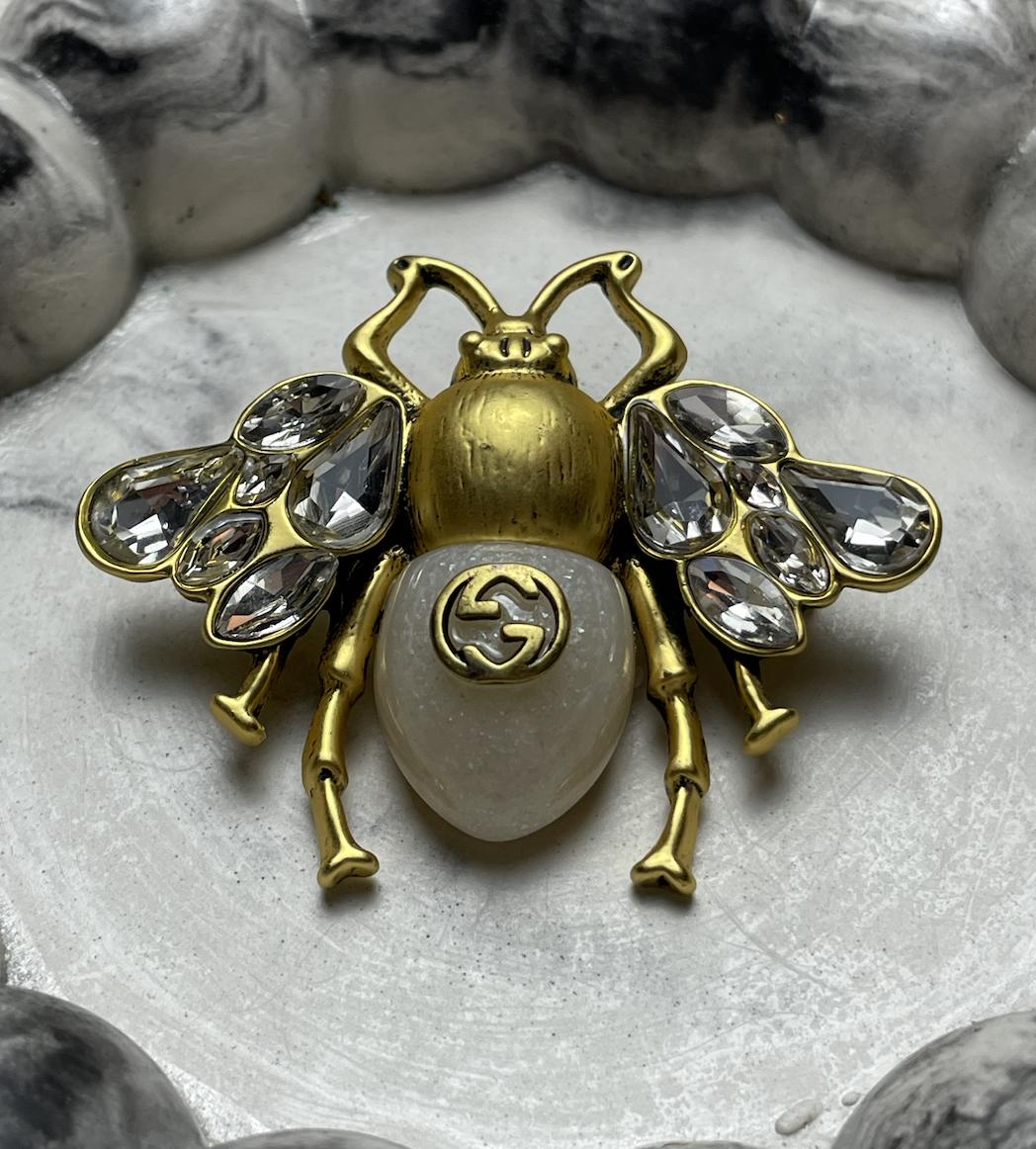 Gold Gucci Bee large Brooch