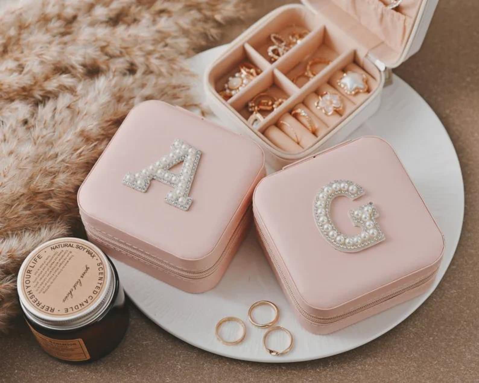 Personalized Jewelry Boxes for Travel Case Bridesmaid Gift Custom ...