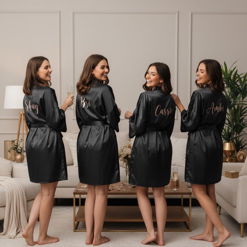 Personalized Satin Robe for Women Bridesmaid Robes Bridal Party Getting ...