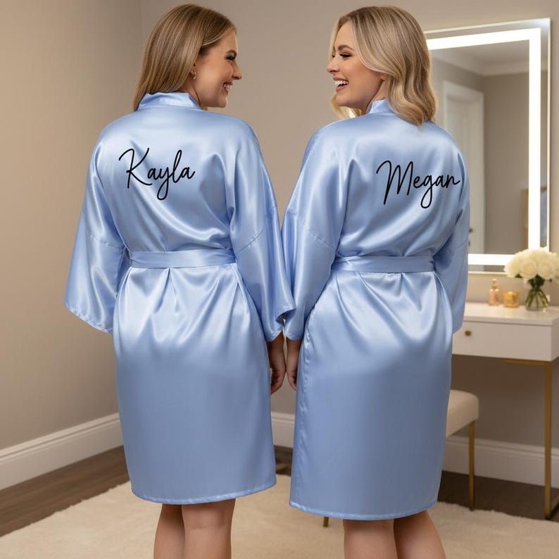 Personalized Satin Robe for Women Bridesmaid Robes Bridal Party Getting ...
