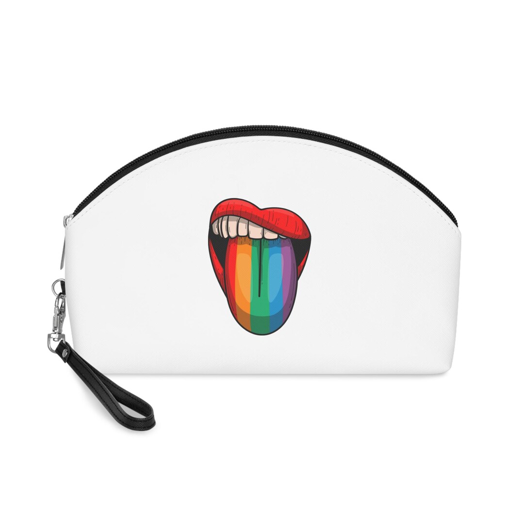 Rainbow Tongue Makeup Bag Pattern With Zipper, Fun Cosmetic Pouch for ...