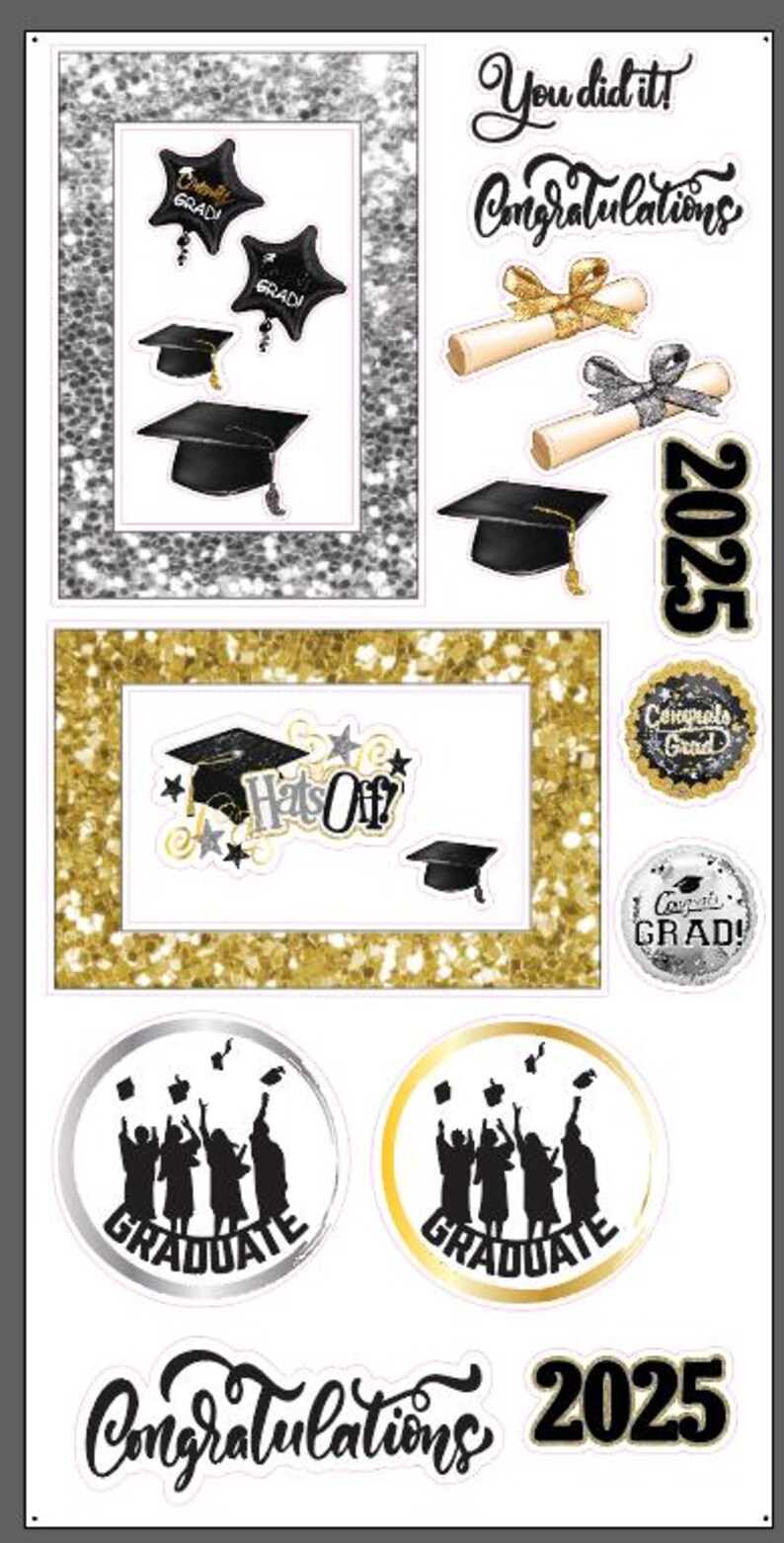 Class of 2025 Gold & Silver Graduation Frame Celebration Yard Decor - Etsy