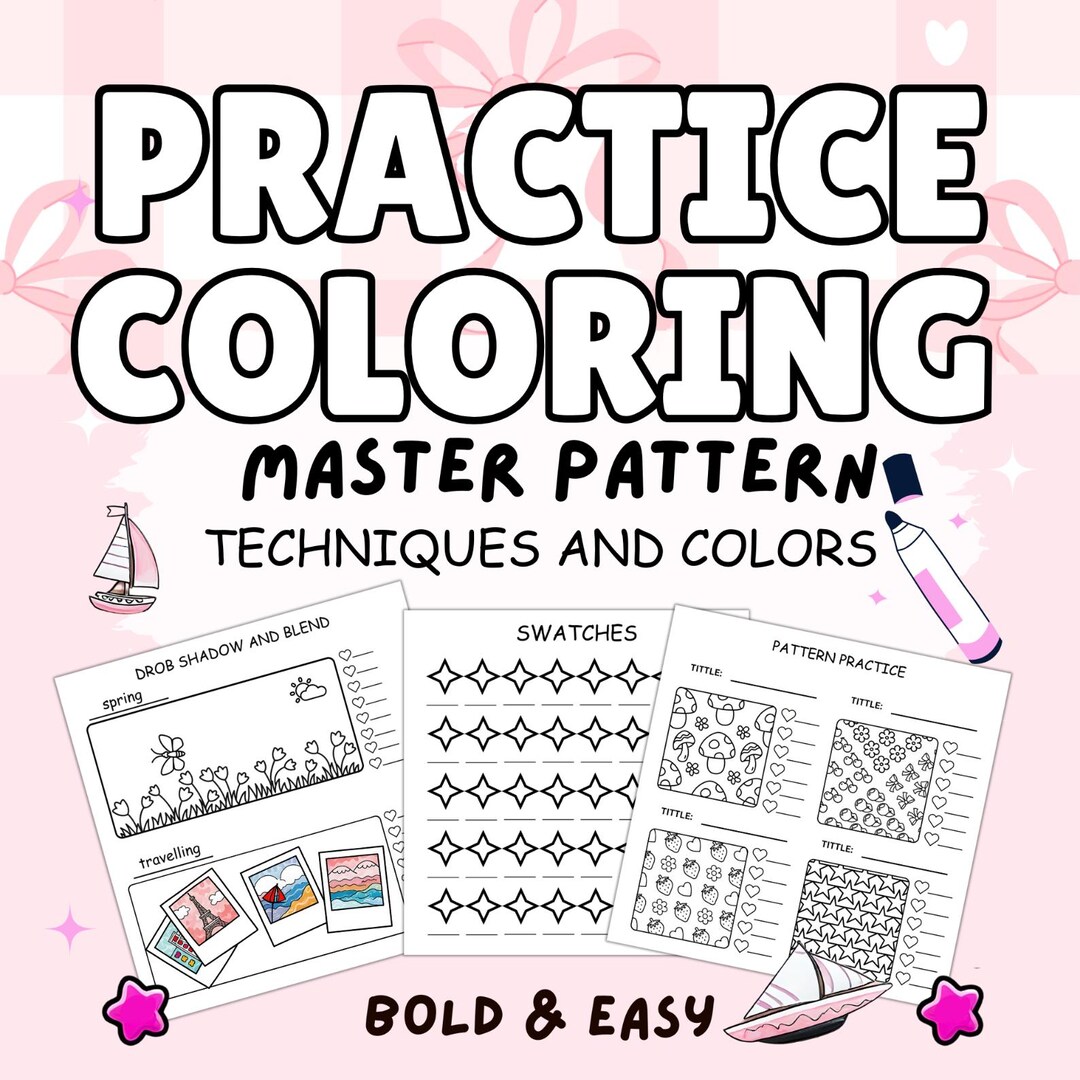 15 Coloring Practice Pages, Improve Coloring Skills, Blending and ...