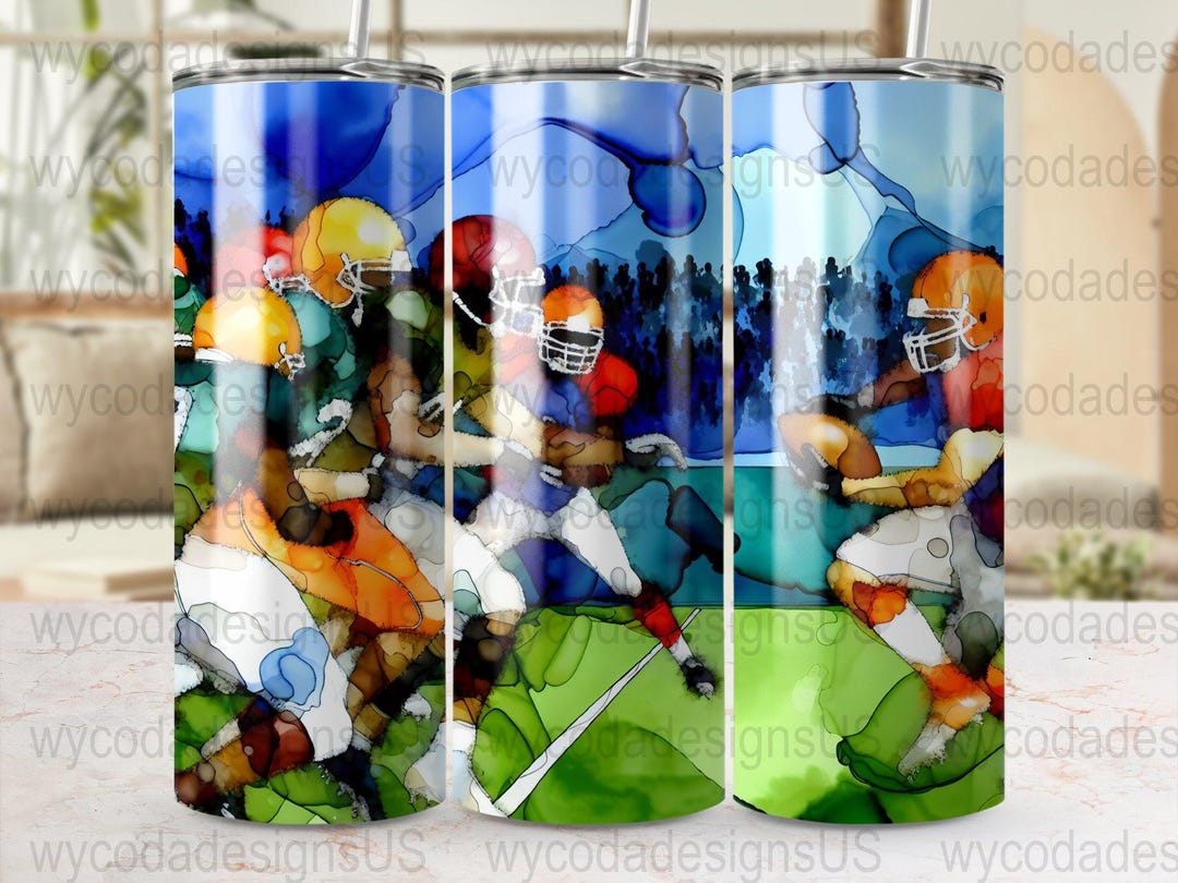 Football Game Art, Watercolor Effect, Digital Download, Vibrant Sports ...