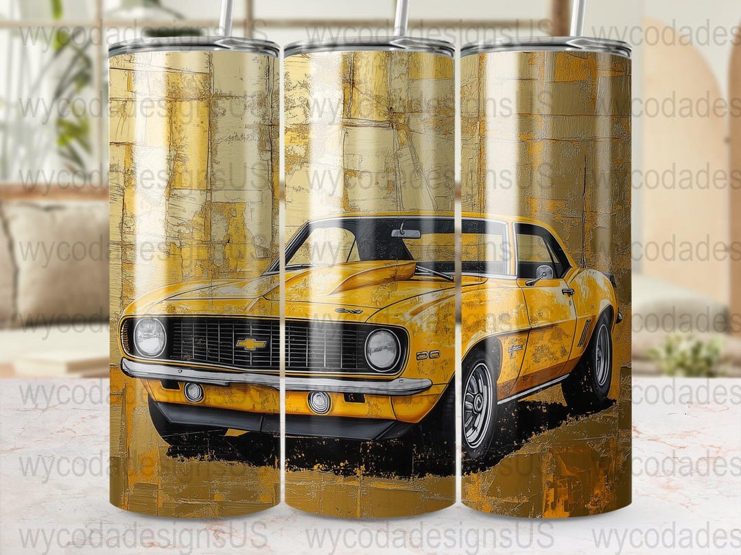 1969 Camaro Tumbler Wrap: Vintage Muscle Car Sublimation Design (PNG ...