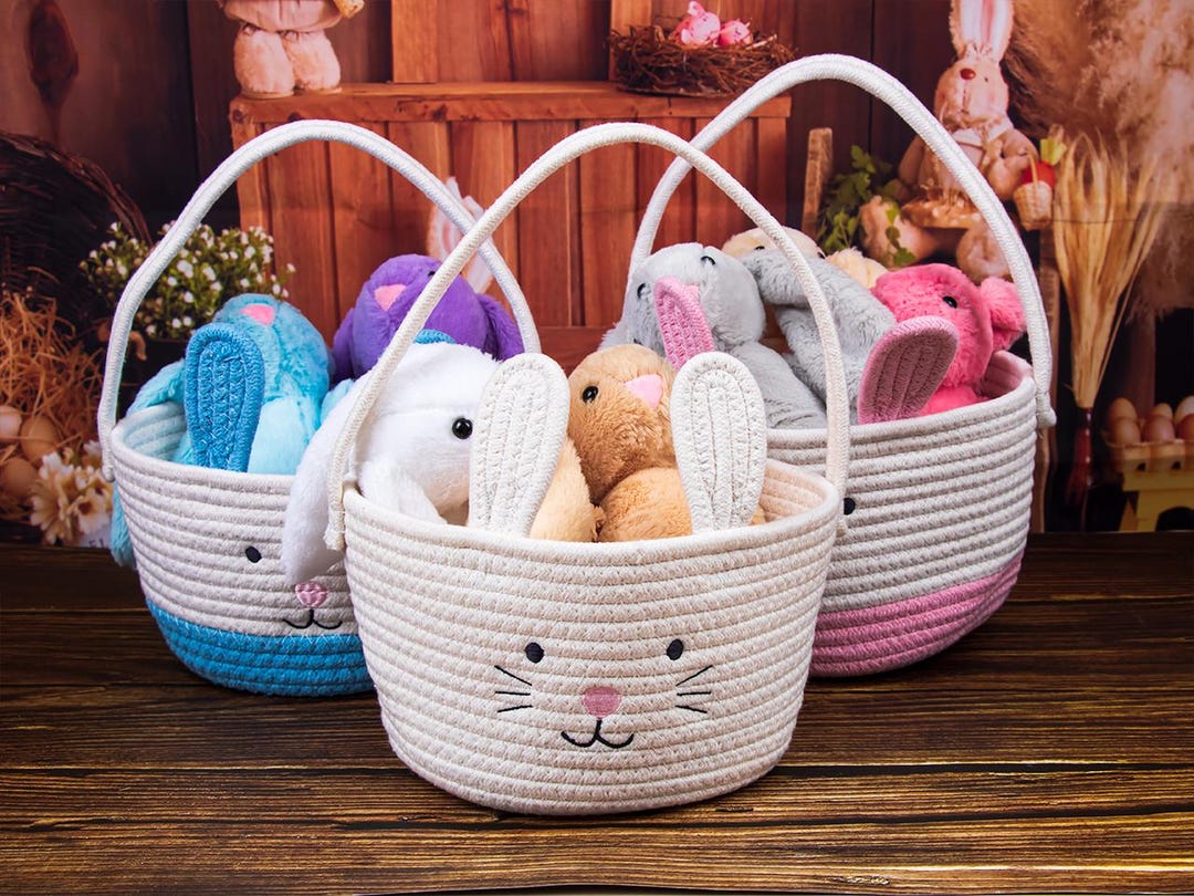 Personalized Easter Bunny Basket, Easter Bucket, Custom Name Baby ...
