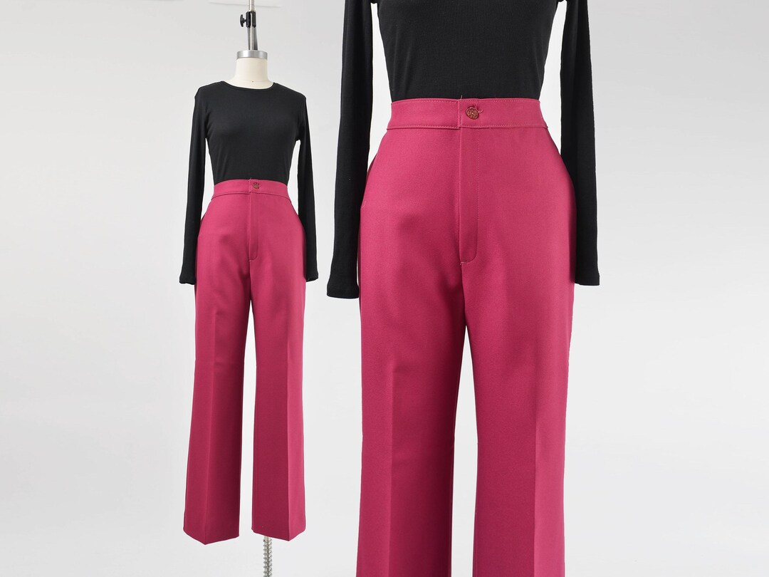 Vintage 70s Levi's Mauve Raspberry Pants | High Waisted Wide Leg ...