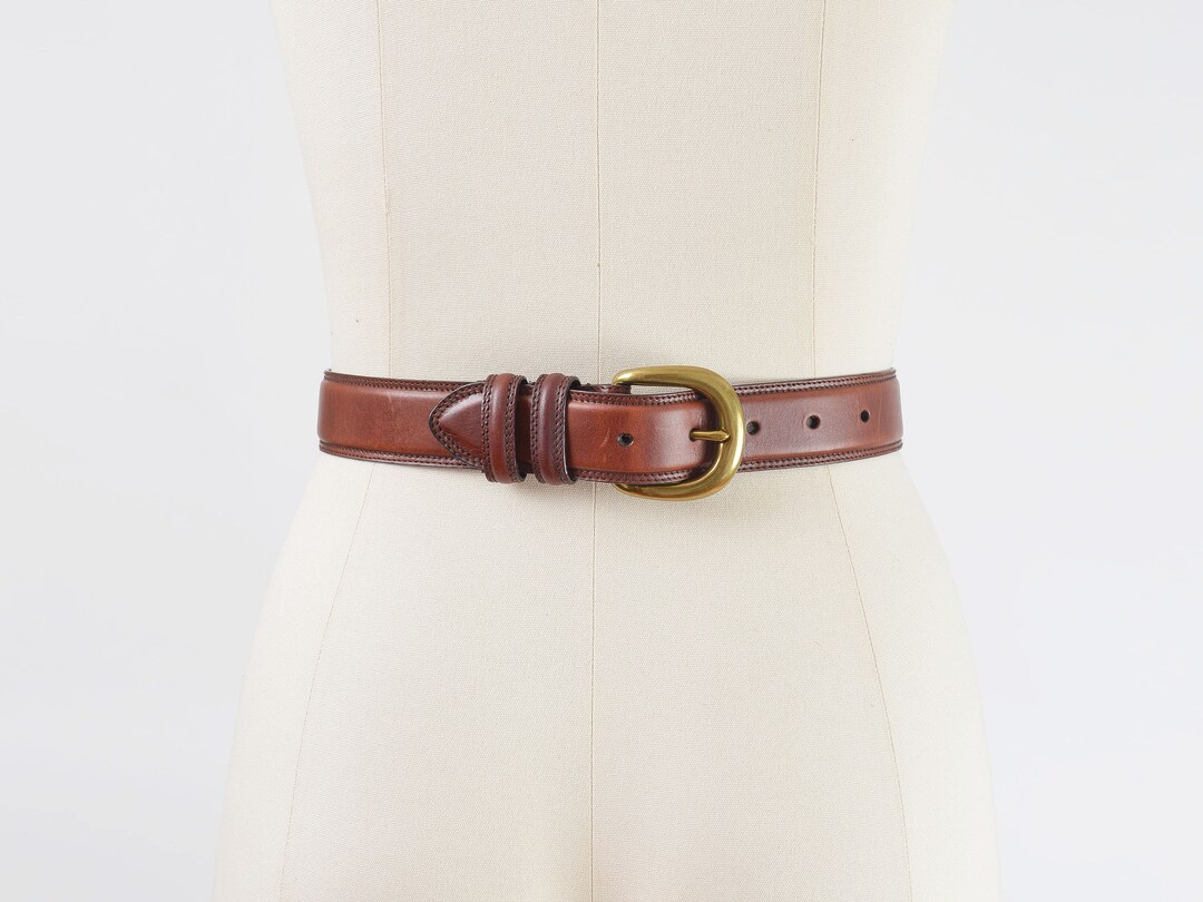 Brown Leather Belt 90s Vintage Amanda Smith Classic Belt With Brass ...