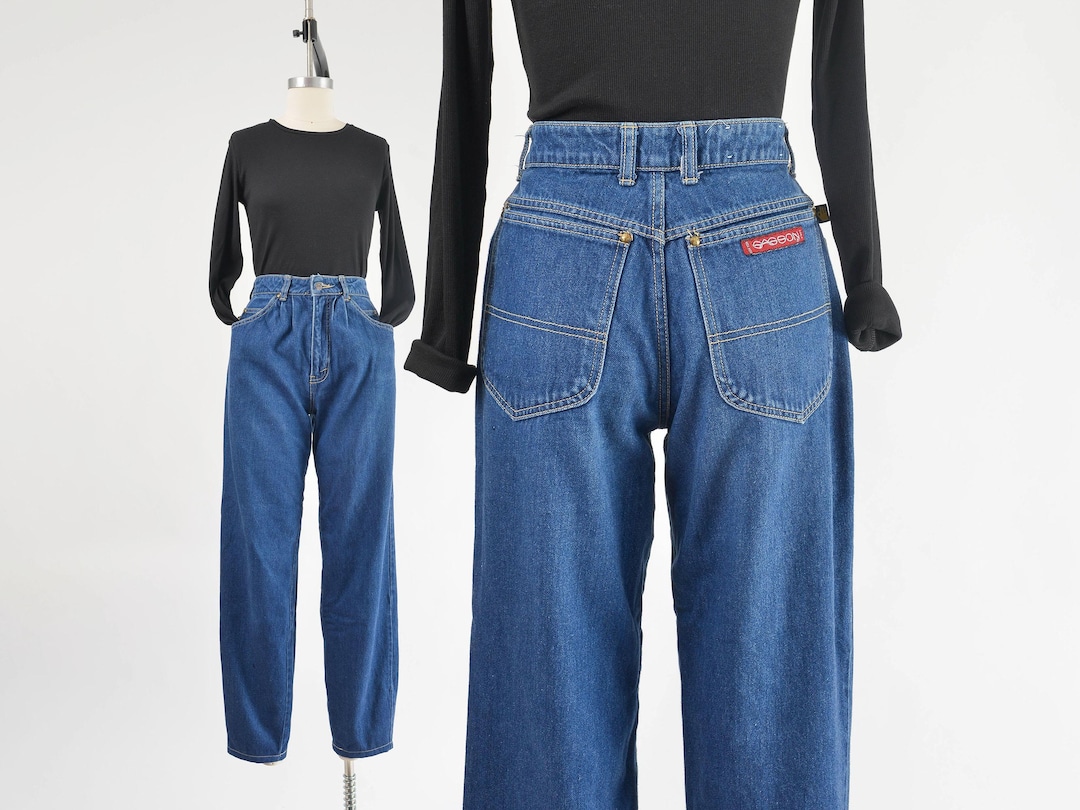 Vintage 80s Sasson Mom Jeans High Waisted Pleated Front Tapered Leg ...