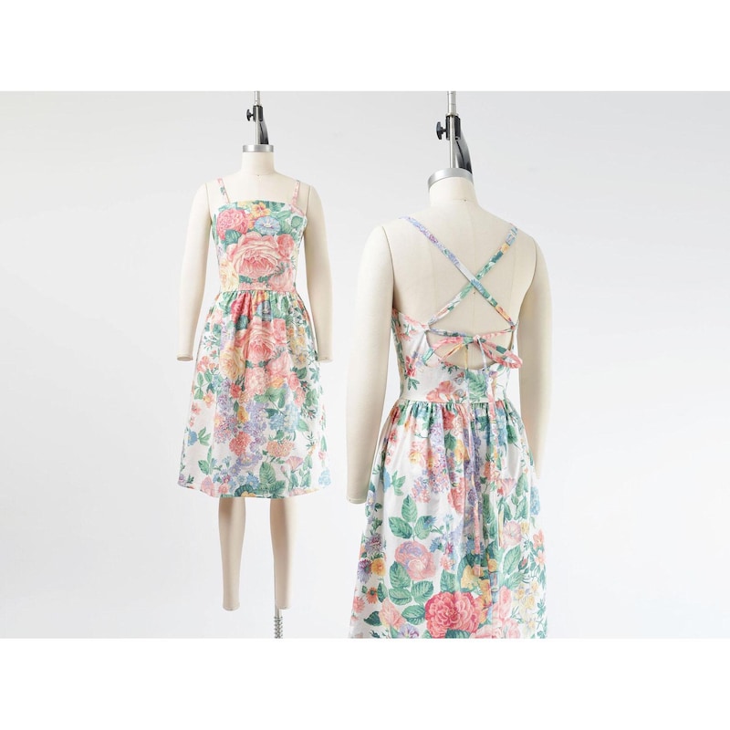 80s Summer Pastel Dress - Etsy