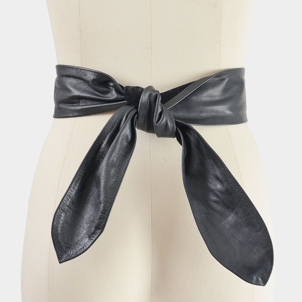 Leather Tie Belt - Etsy