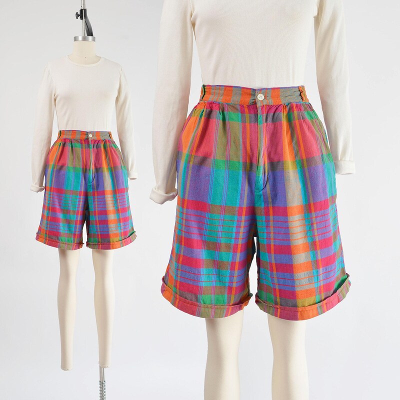 Madras Plaid Shorts - Etsy