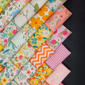 Cotton Fabric Squares Precut- 8x8” -summer Colors- Perfect for Crafting ...