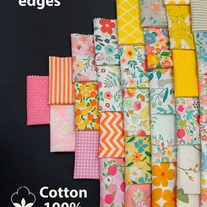 Cotton Fabric Squares Precut- 8x8” -summer Colors- Perfect for Crafting ...
