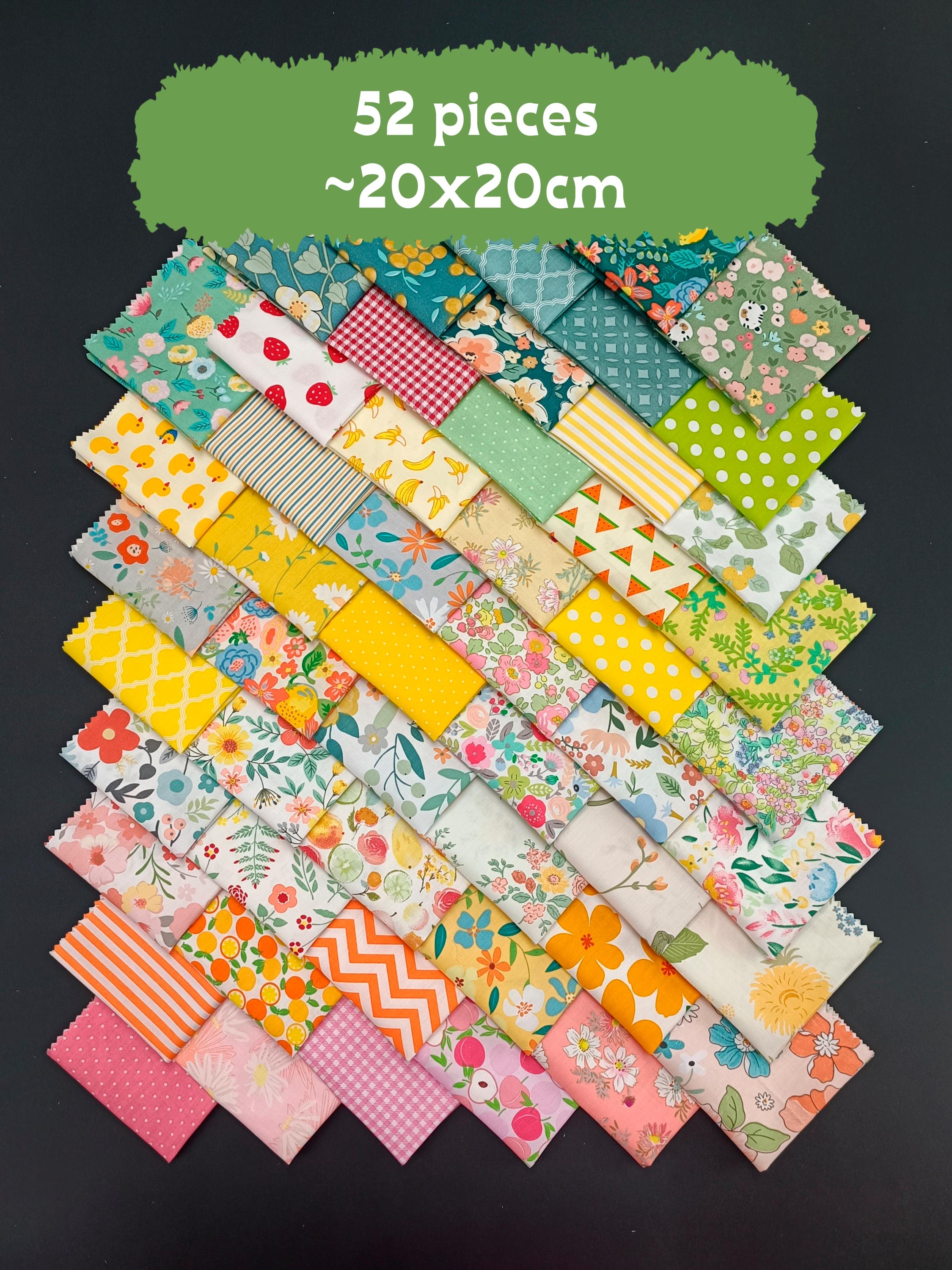 Cotton Fabric Squares Precut- 8x8” -summer Colors- Perfect for Crafting ...