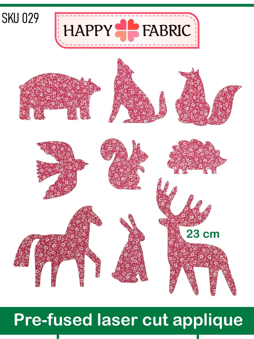 Cotton Laser Cut Scandinavian Animals Appliqué for Quilting ...