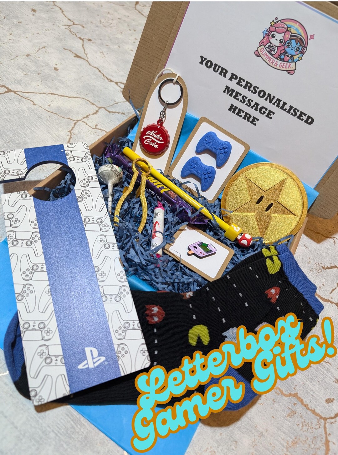 Gamer Gift Box blue Letterbox Gifts Gifts for Men Boy Gifts Snacks Geek ...