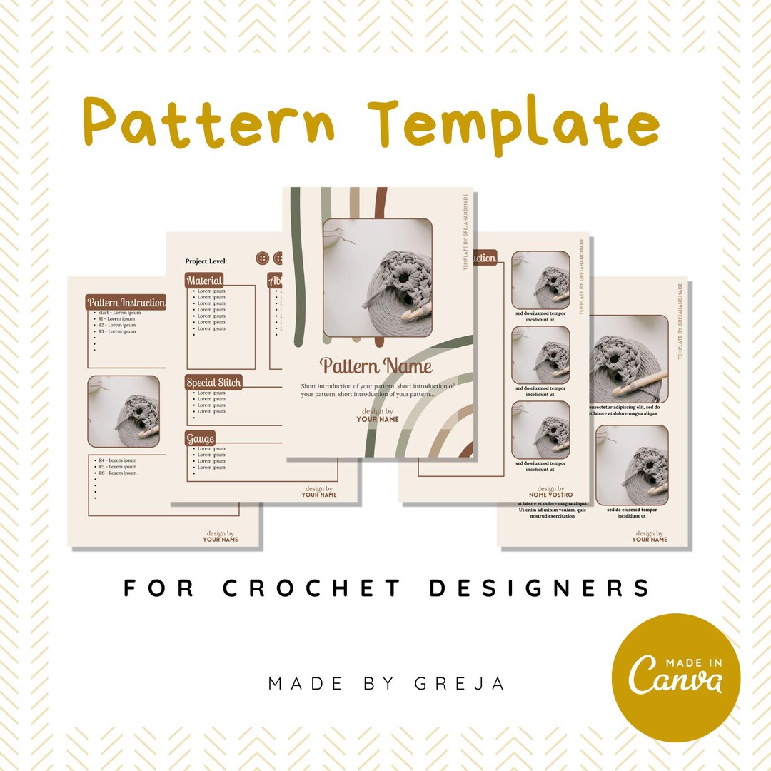 Crochet Pattern Template - Etsy