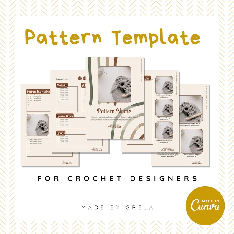 Crochet Pattern Template - Etsy
