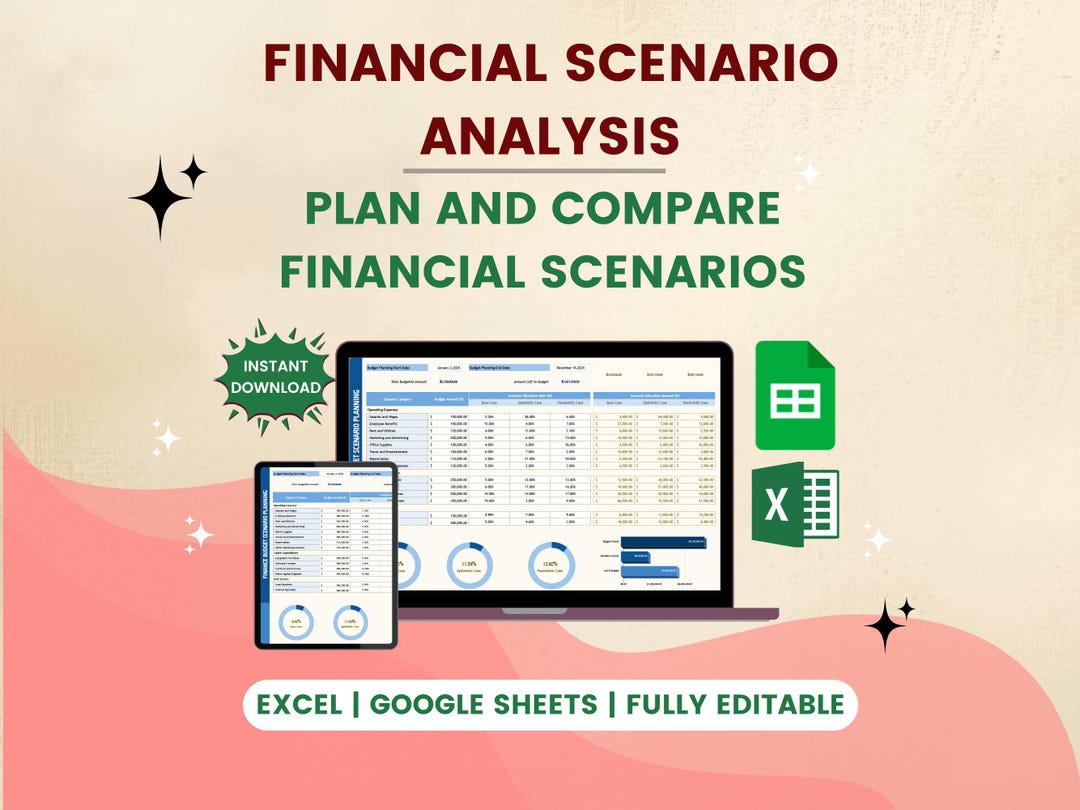 Financial Scenario Analysis Spreadsheet | Budget Forecast Planner ...