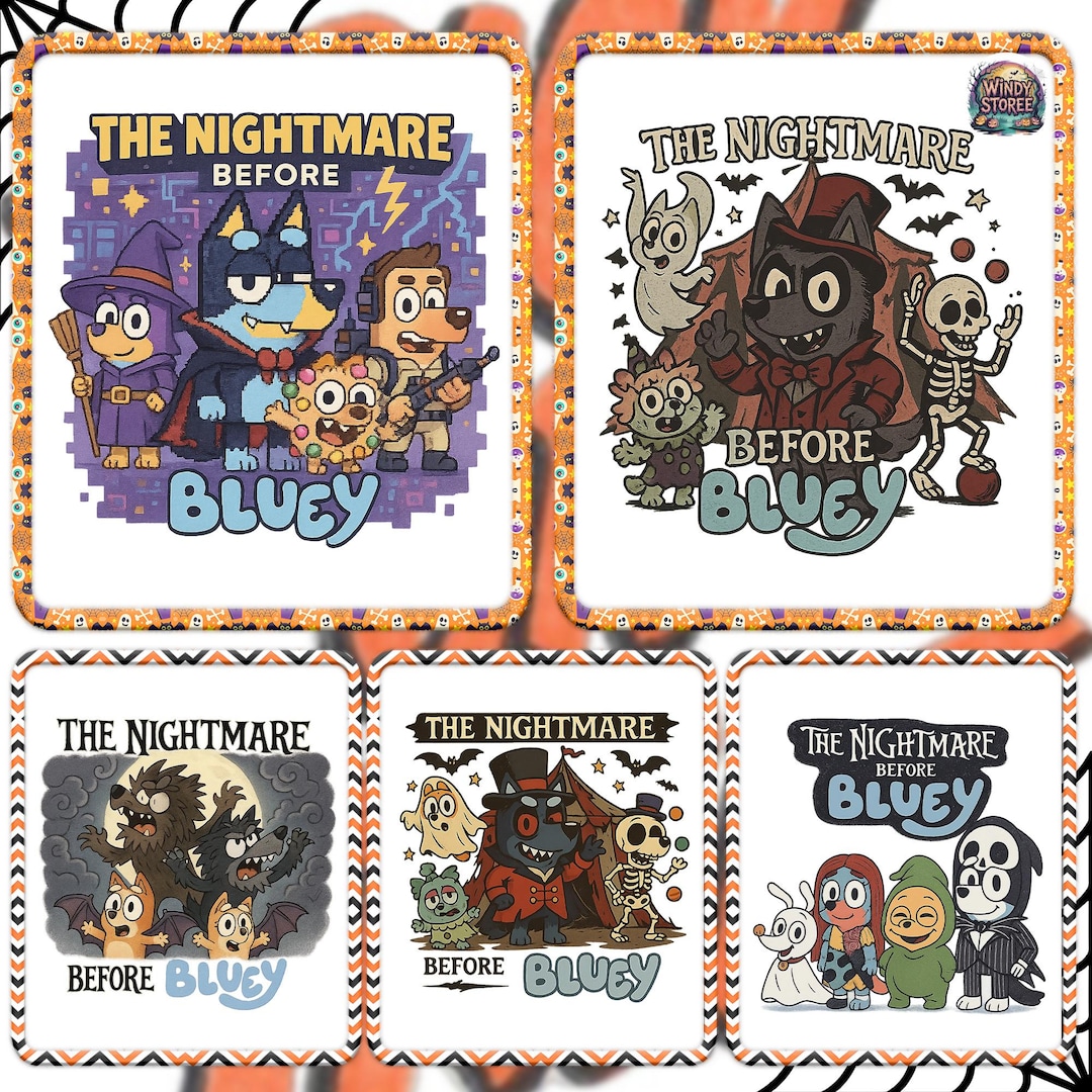 20+ the Nightmare Before Bluey Png Bundle, Bluey and Friends Png, Bluey ...