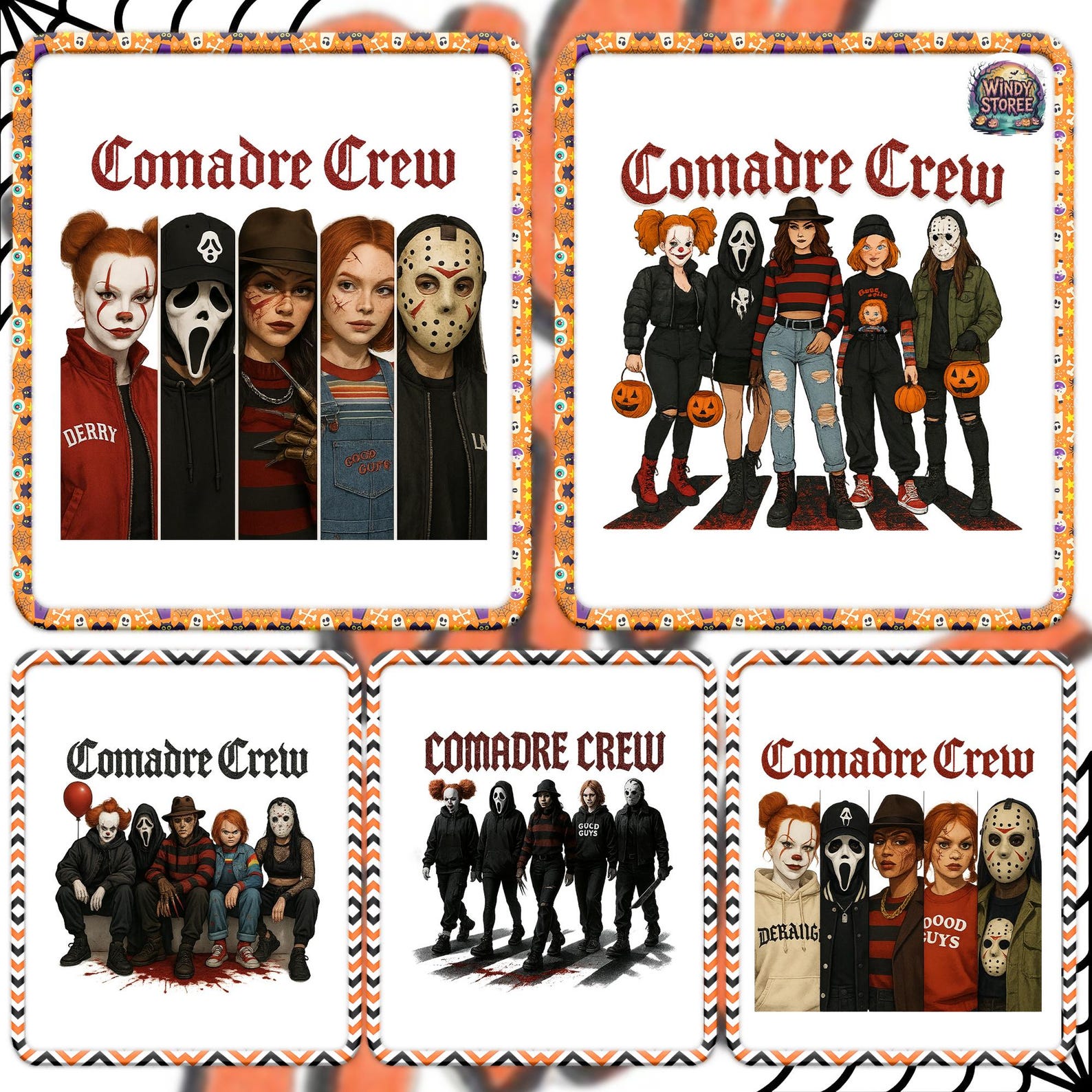 20+ Comadre Crew Png Bundle, Scary Character Png, Horror Movie Png ...