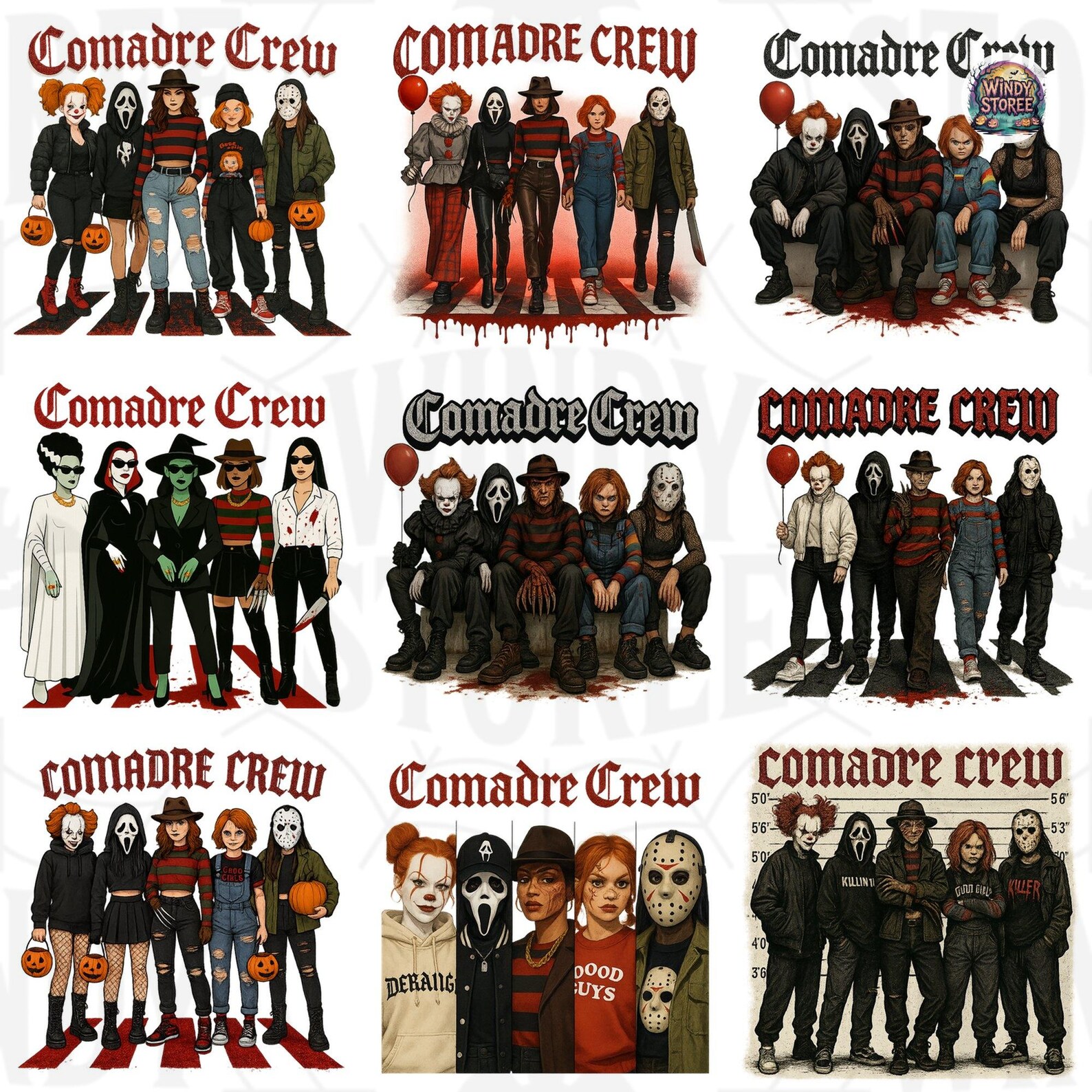 20+ Comadre Crew Png Bundle, Scary Character Png, Horror Movie Png ...