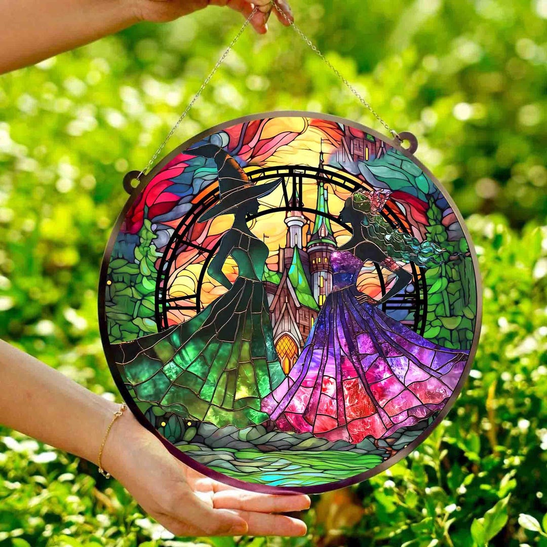 Elphaba and Glinda Besties Suncatcher Ornament, Witches of Oz Window ...